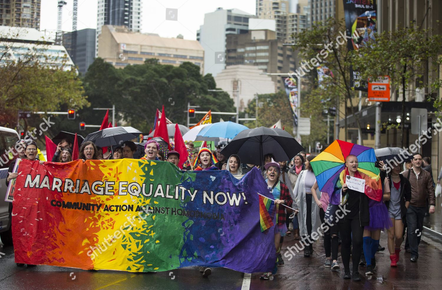 Supporters March Oxford Street During Lgbt Editorial Stock Photo ...