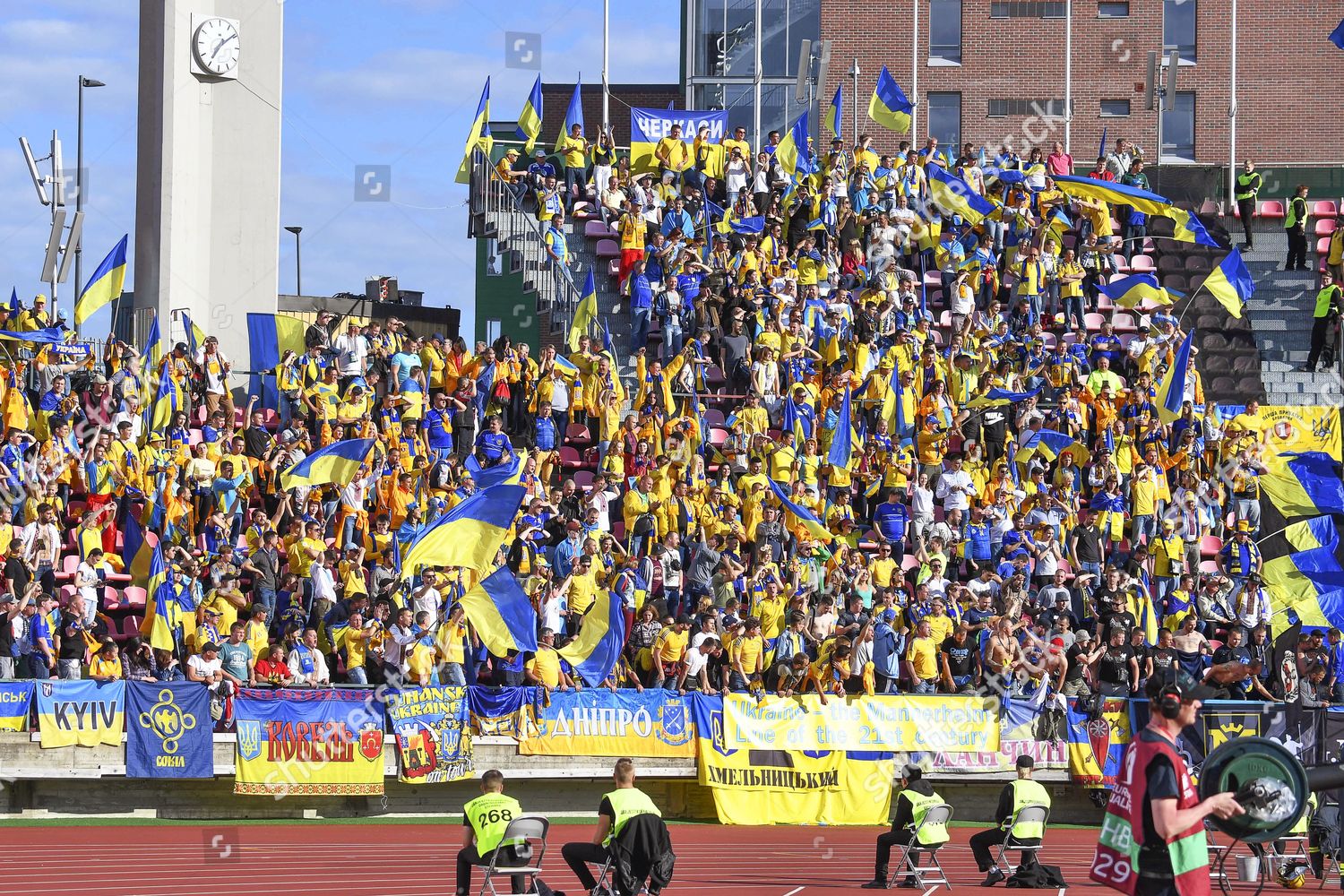 Ukrainian Fans Cheer Their Team During Editorial Stock Photo - Stock ...