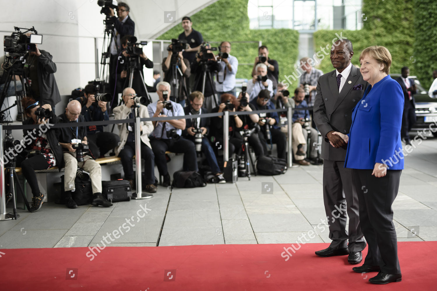 German Chancellor Angela Merkel R Poses Editorial Stock Photo - Stock ...