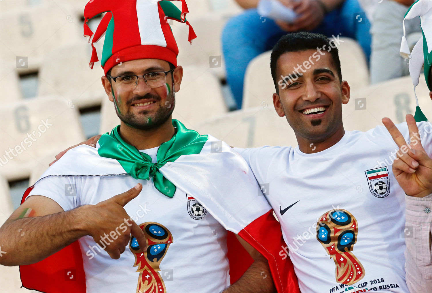 Iranian Fans Cheer Their Team During Editorial Stock Photo - Stock ...