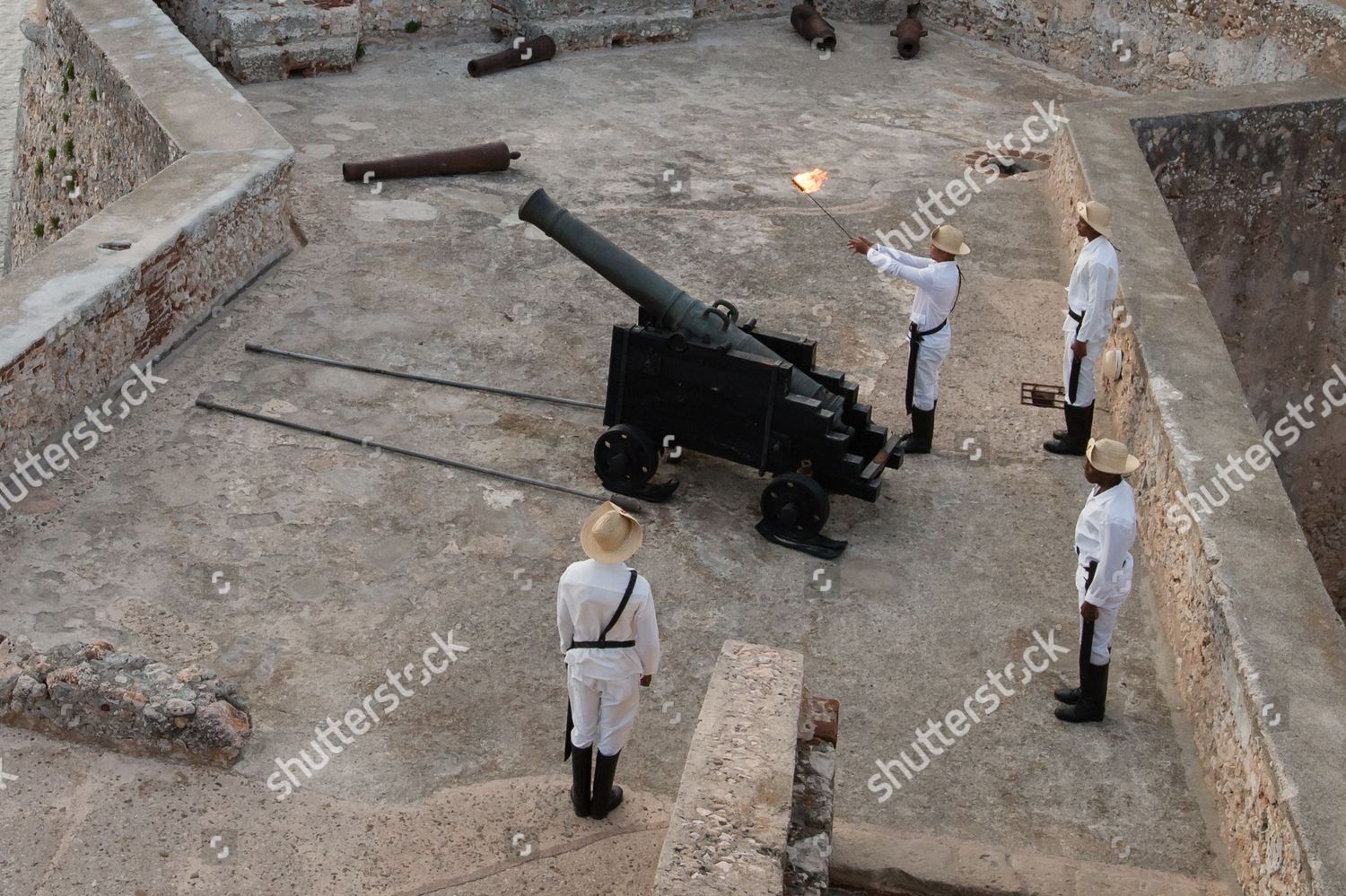 Soldiers Prepare Canon Firing During Sunset Editorial Stock Photo ...