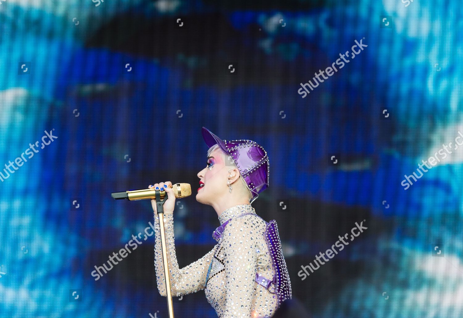 Katy Perry Performing On Pyramid Stage Editorial Stock Photo - Stock ...