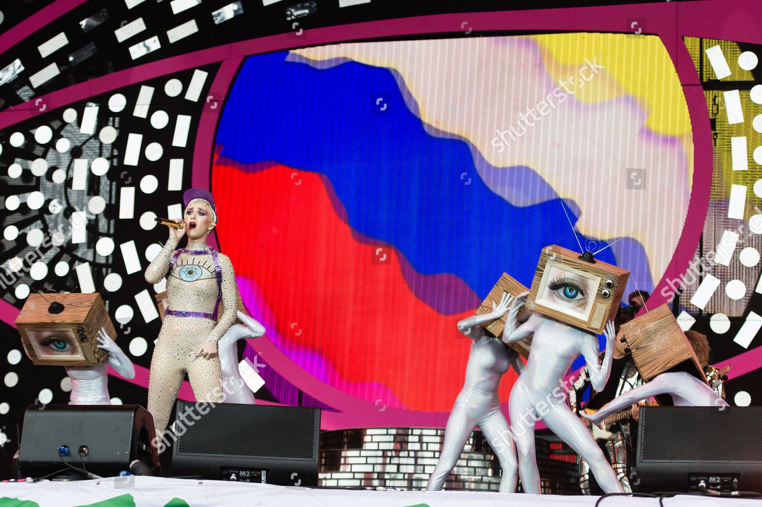 Katy Perry Performing On Pyramid Stage Editorial Stock Photo - Stock ...