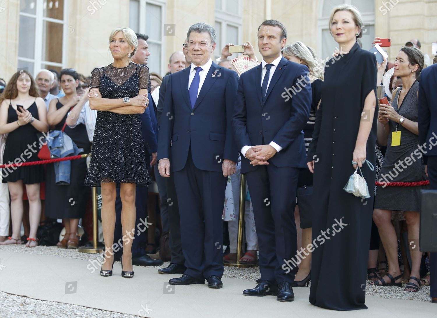 Emmanuel Macron Juan Manuel Santos Brigitte Editorial Stock Photo ...