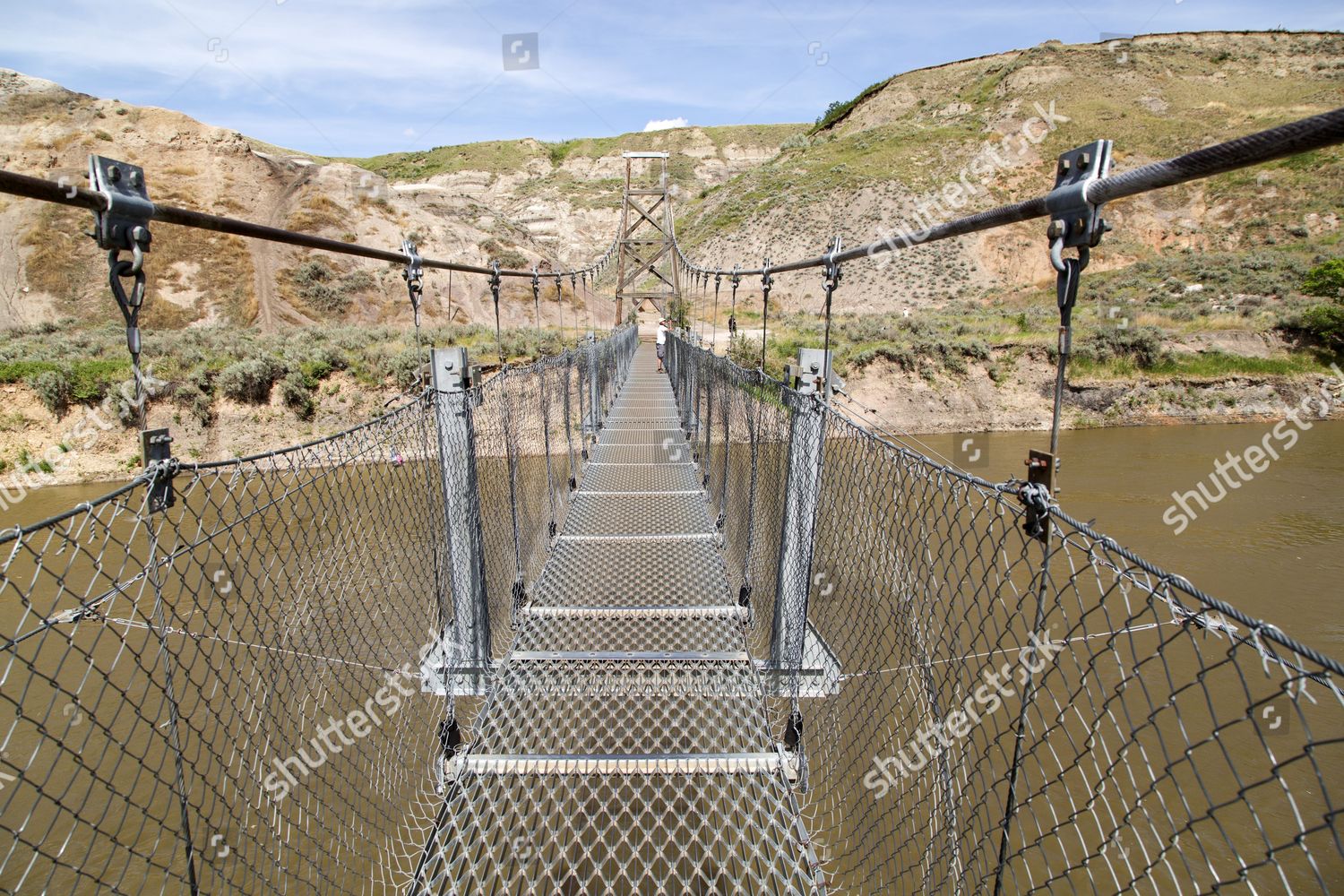 Star Mine Suspension Bridge Badlands Alberta Editorial Stock Photo ...