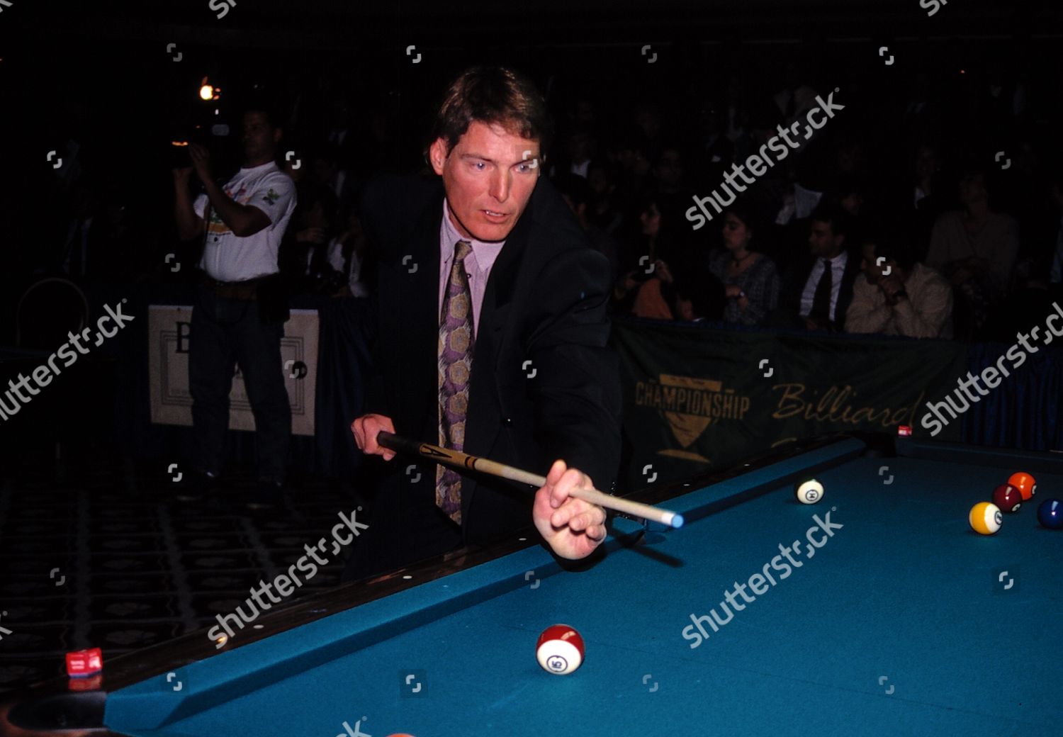 Christopher Reeve Shooting Pool Attending Gene Editorial Stock Photo ...