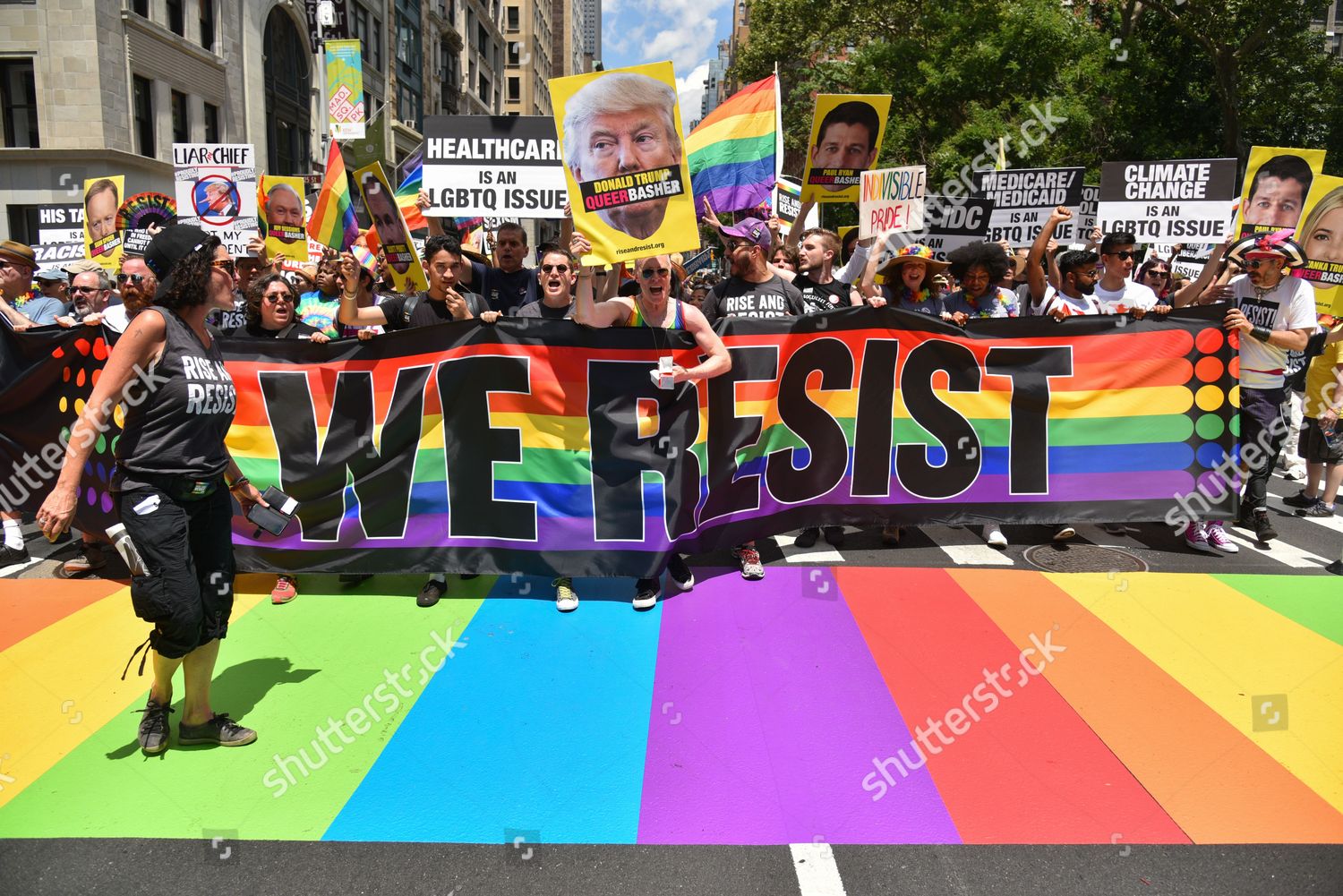 Lgbt Pride Parade Marches Down 5th Editorial Stock Photo - Stock Image ...