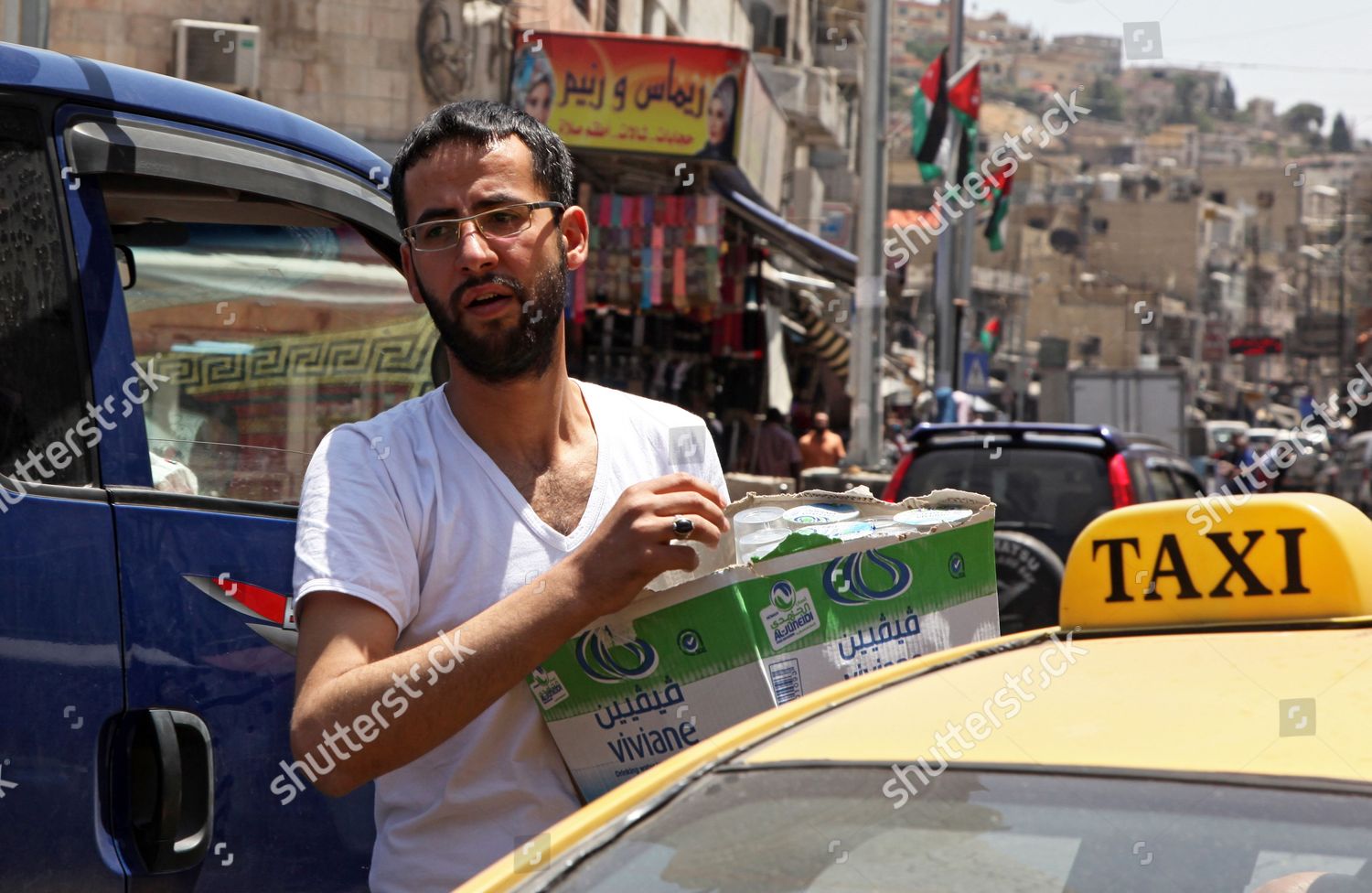 Man Distributes Water Drivers Street Cool Editorial Stock Photo - Stock ...