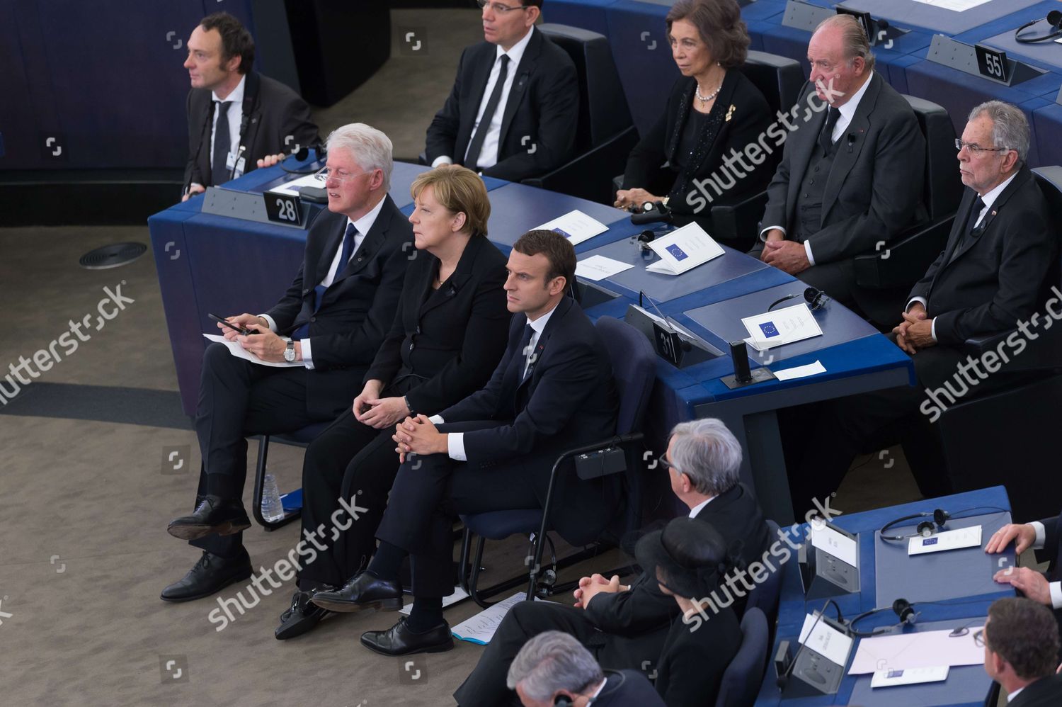 Bill Clinton Angela Merkel Emmanuel Macron Editorial Stock Photo ...