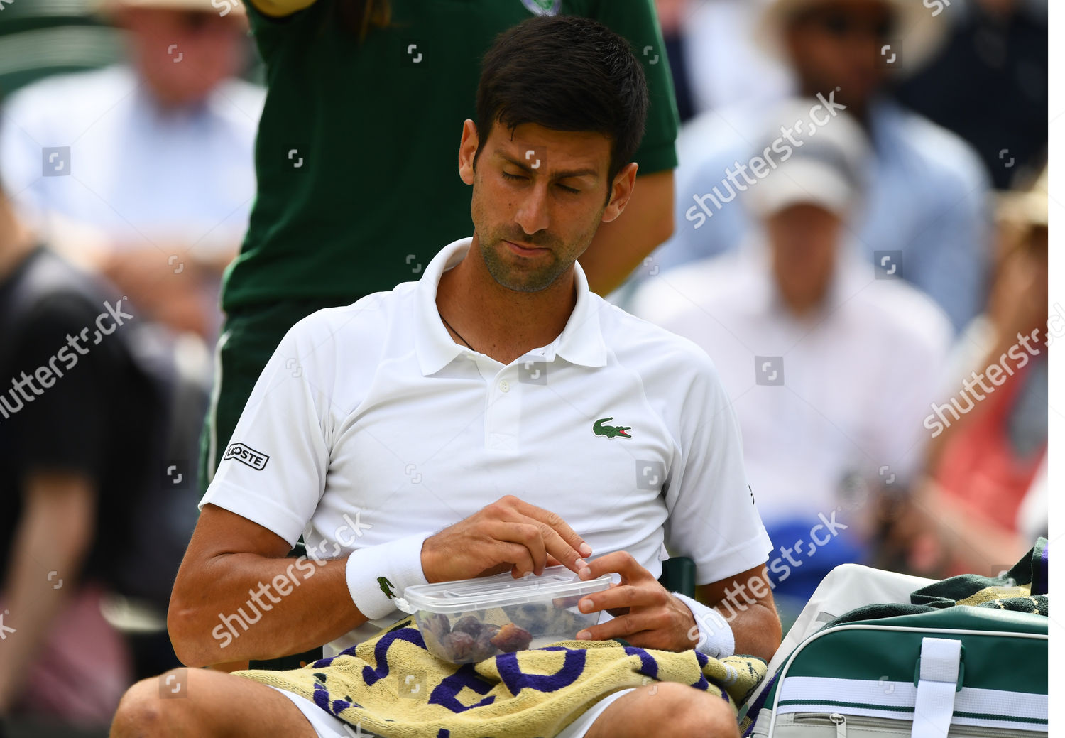 Novak Djokovic Srb Has Some Food Editorial Stock Photo - Stock Image ...