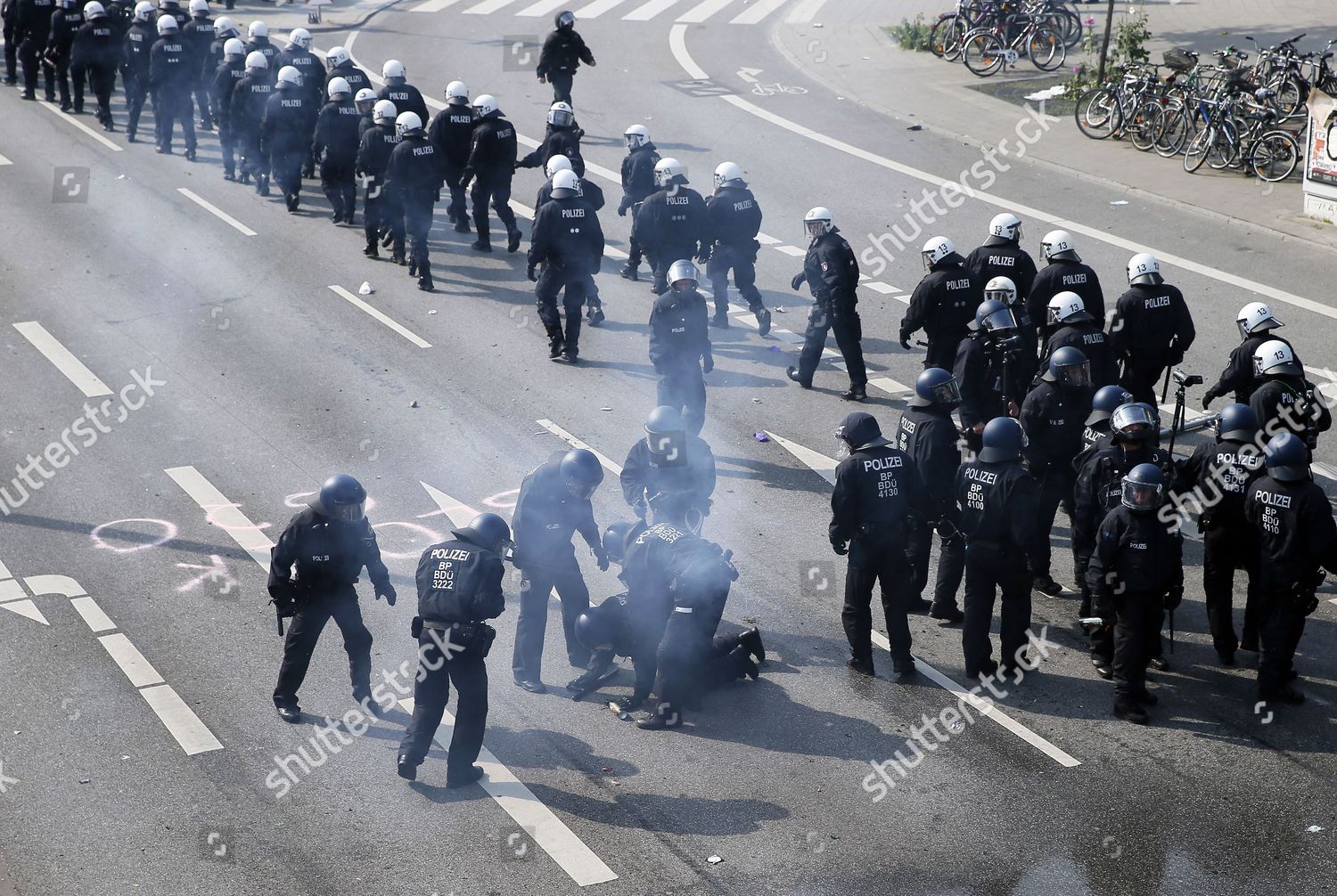 German Riot Police Officers Help Injured Editorial Stock Photo - Stock ...