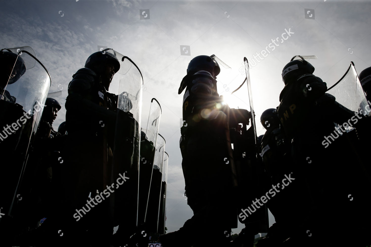 Police Officers March During Civil Disturbance Editorial Stock Photo ...