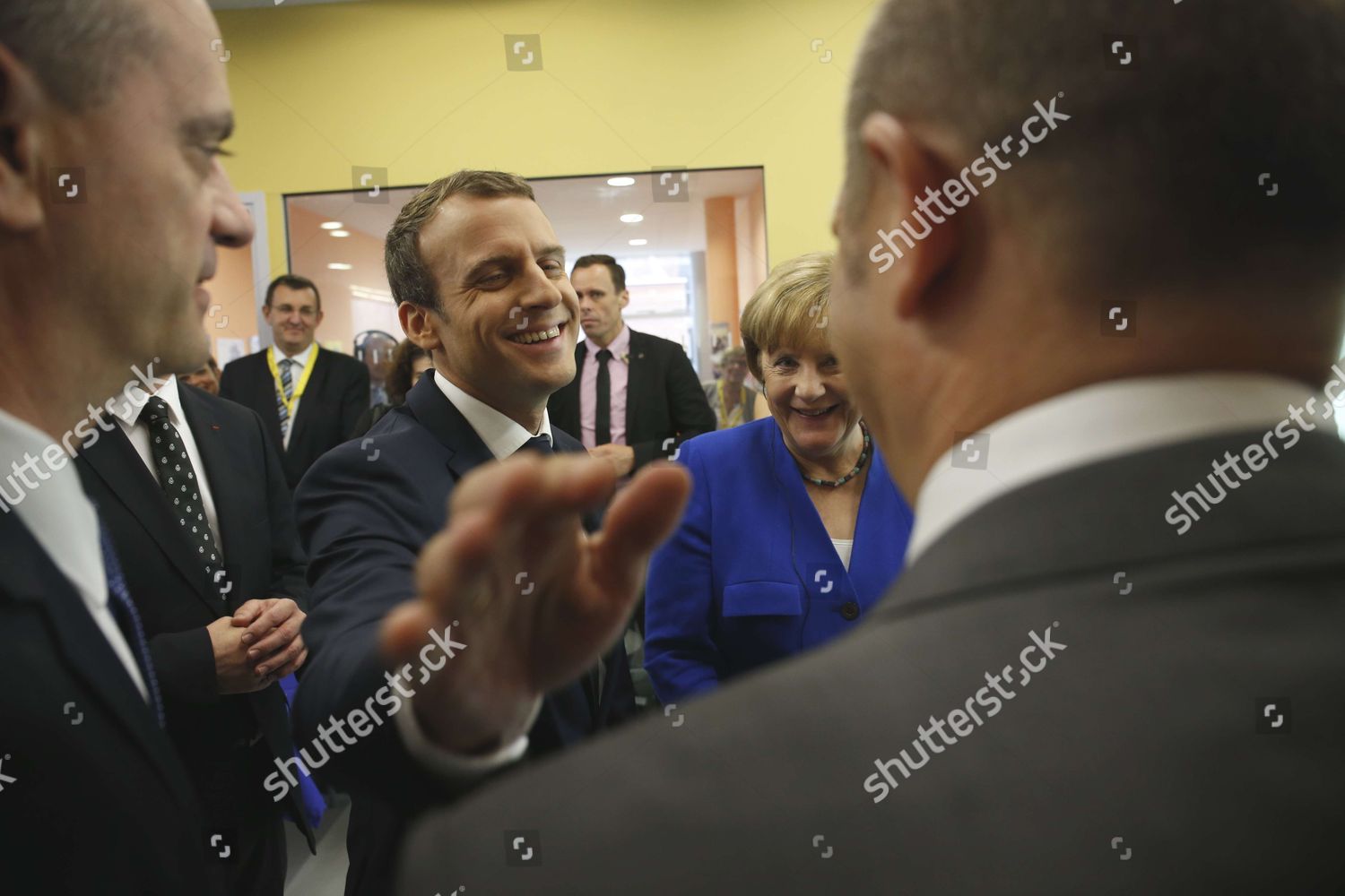 French President Emmanuel Macron Puts His Editorial Stock Photo - Stock ...