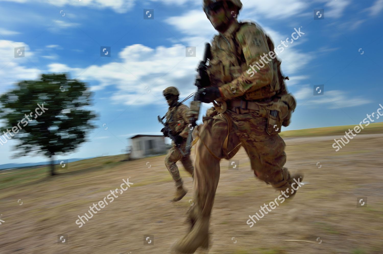 Us Soldiers Run During Military Exercise Editorial Stock Photo - Stock ...
