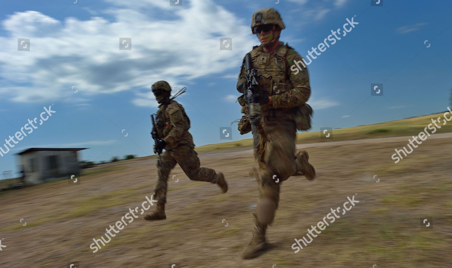 Us Soldiers Run During Military Exercise Editorial Stock Photo - Stock ...