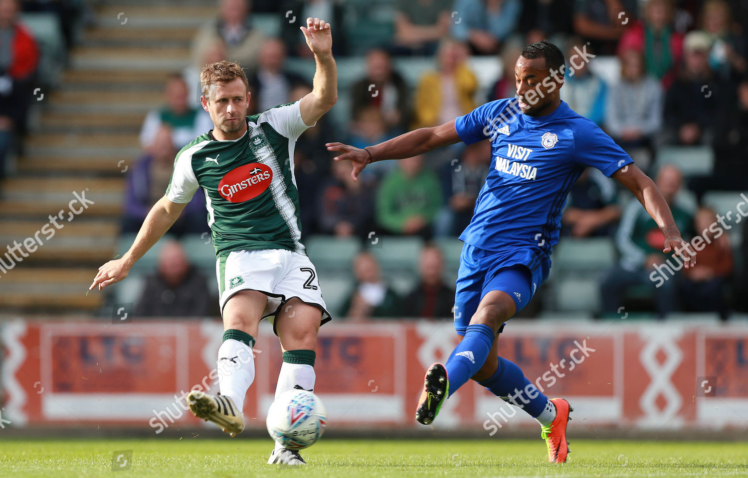 Plymouths David Fox Battles Ball Cardiff Editorial Stock Photo - Stock ...
