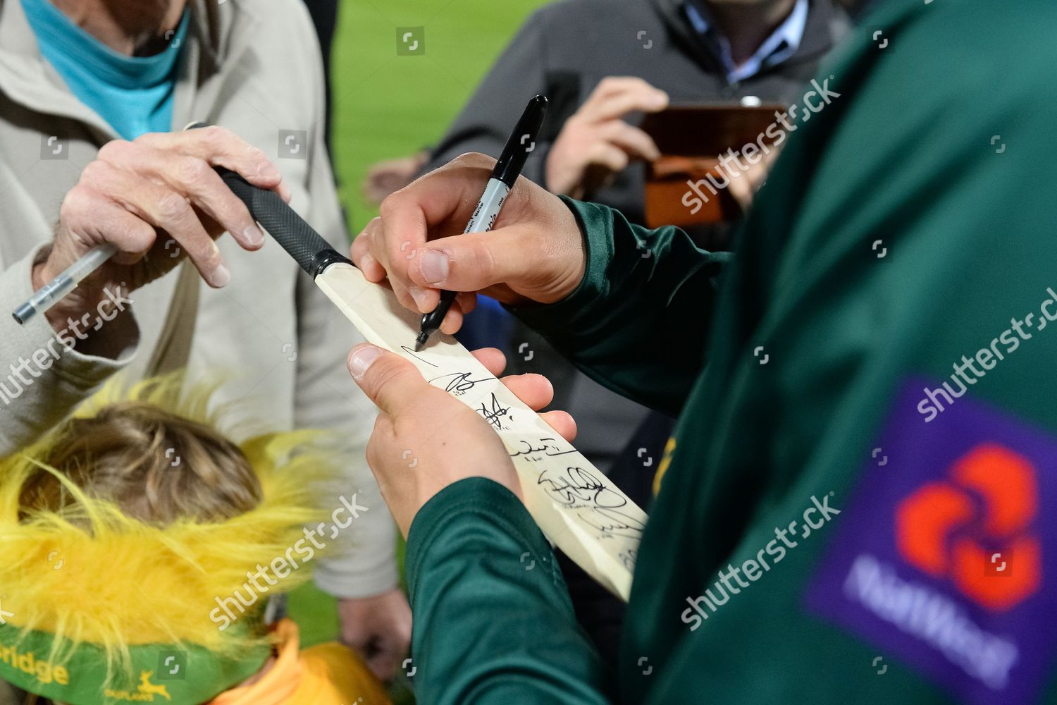 Player Signing Mini Cricket Bat During Editorial Stock Photo - Stock ...