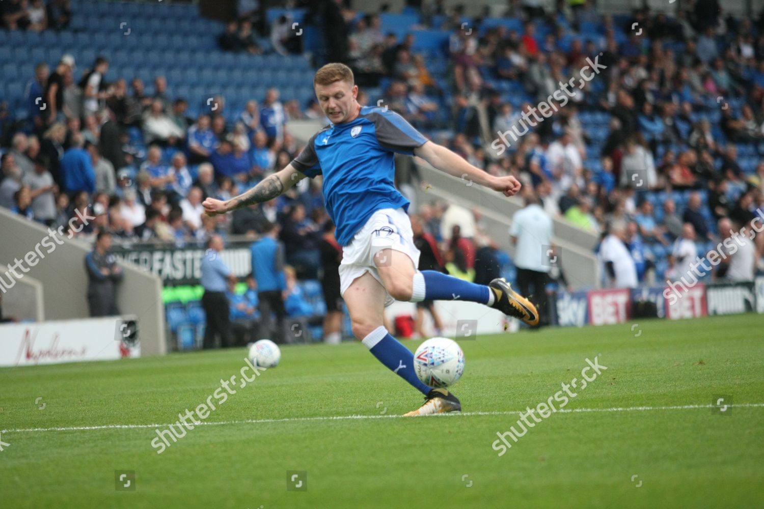 Chesterfield Players Warm During Preseason Friendly Editorial Stock ...