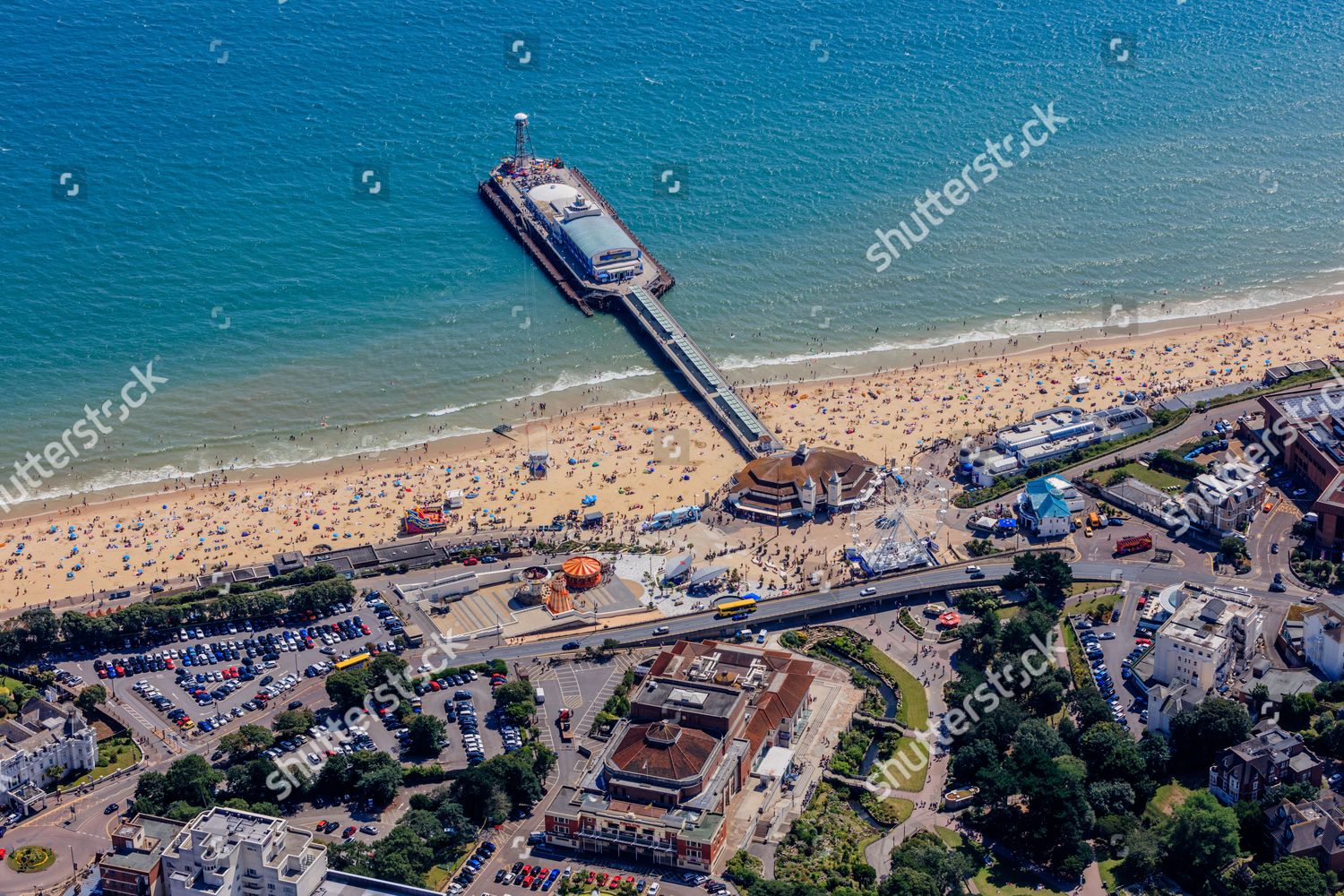 Bournemouth Pier Beach Bournemouth Dorset Editorial Stock Photo - Stock ...