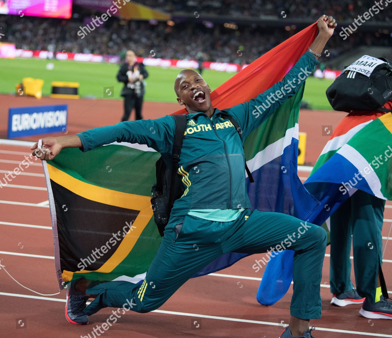Luvo Manyonga Celebrates His Gold Medal Editorial Stock Photo - Stock ...