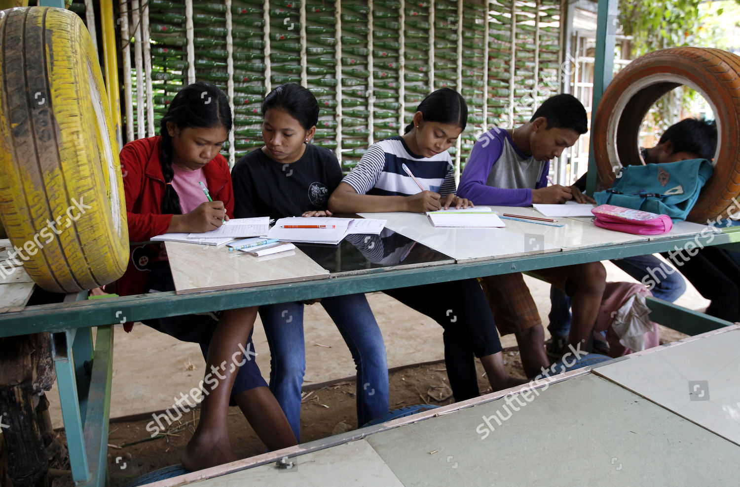 Cambodian Students Study Classroom Coconut School Editorial Stock Photo ...