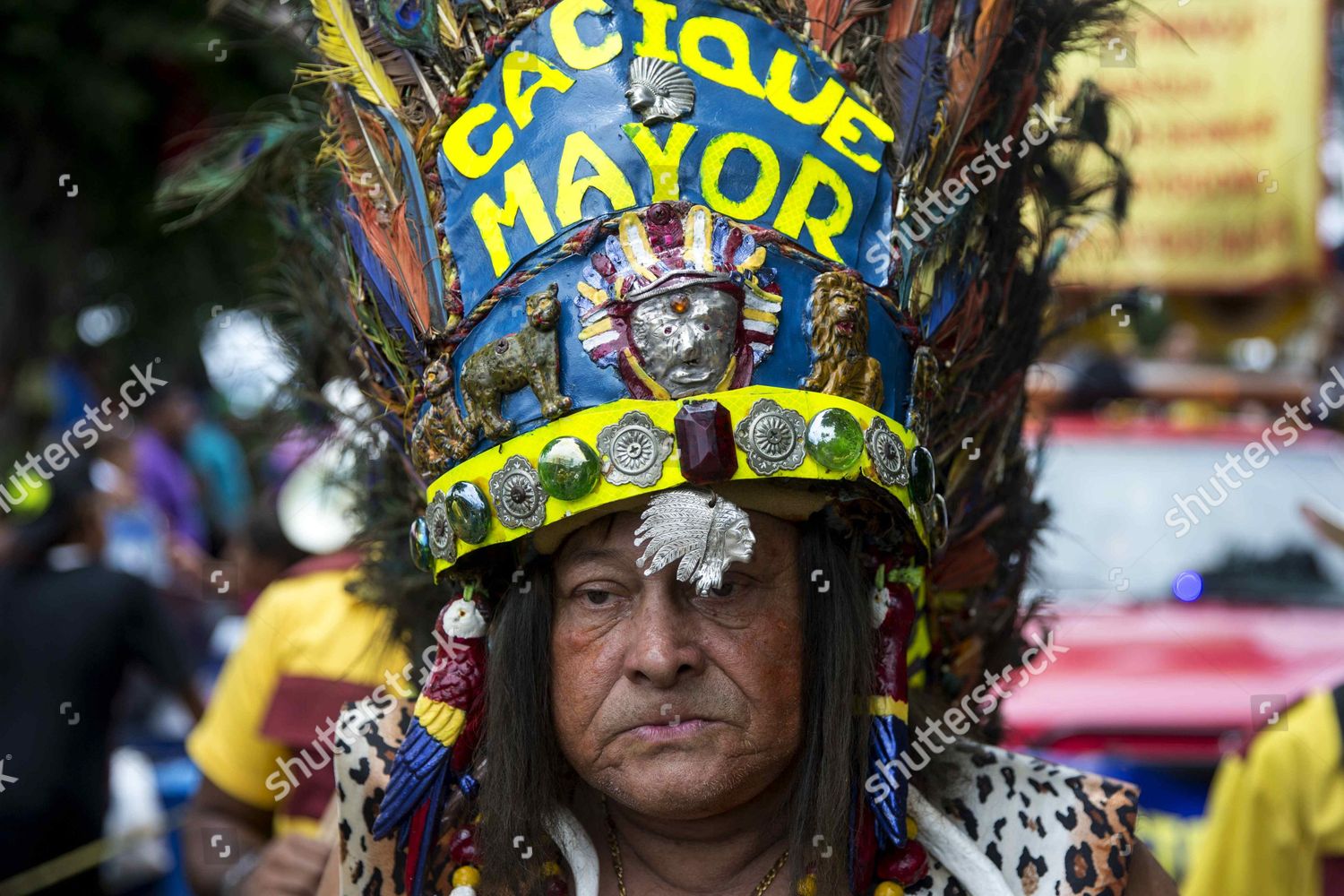Oscar Ruiz Wears Costume Chief Cacique Editorial Stock Photo - Stock ...