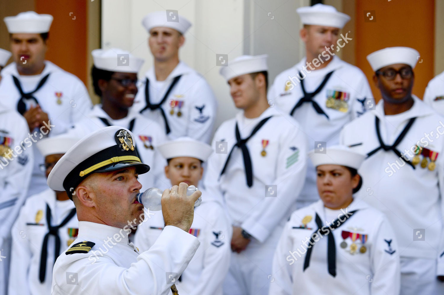 Water Us Navy Sailors Facing High Editorial Stock Photo - Stock Image ...