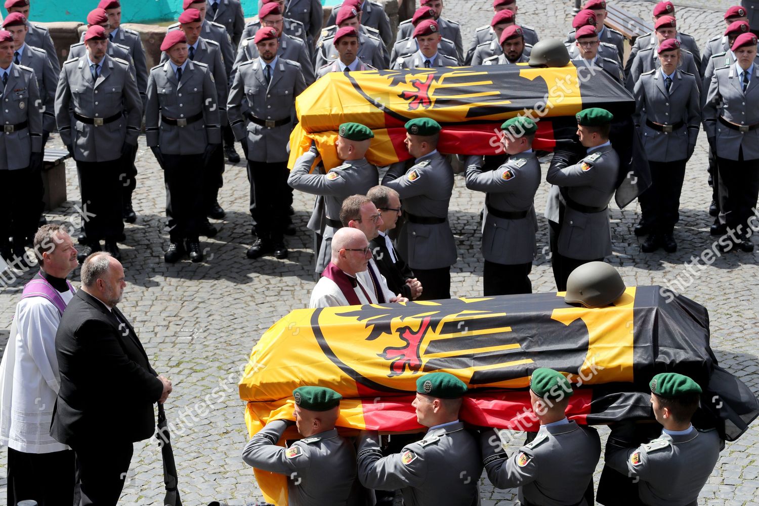 Two Caskets Carried Out Cathedral After Editorial Stock Photo - Stock ...