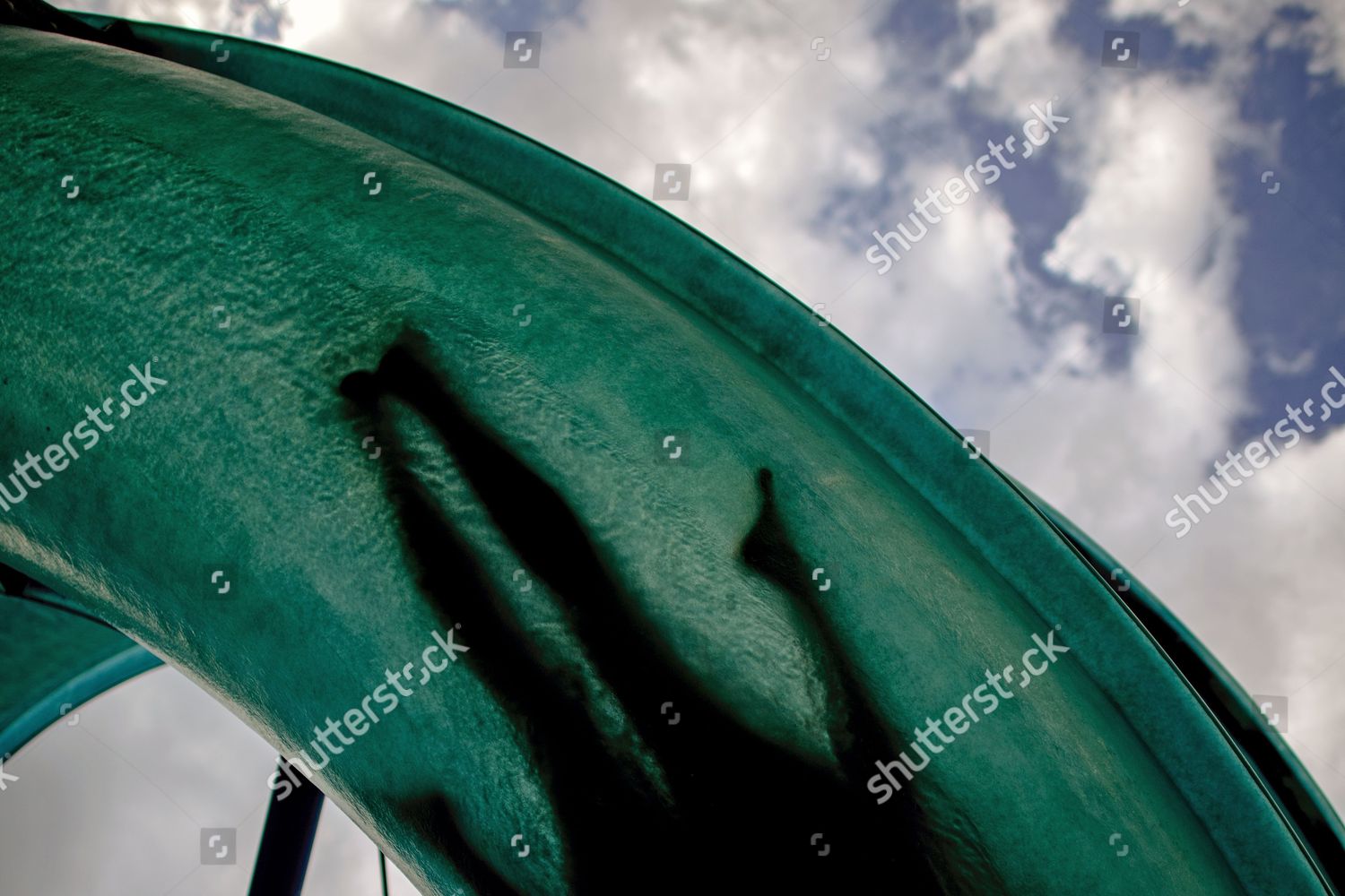 Two People Slide Down Waterslide Schafberg Editorial Stock Photo ...