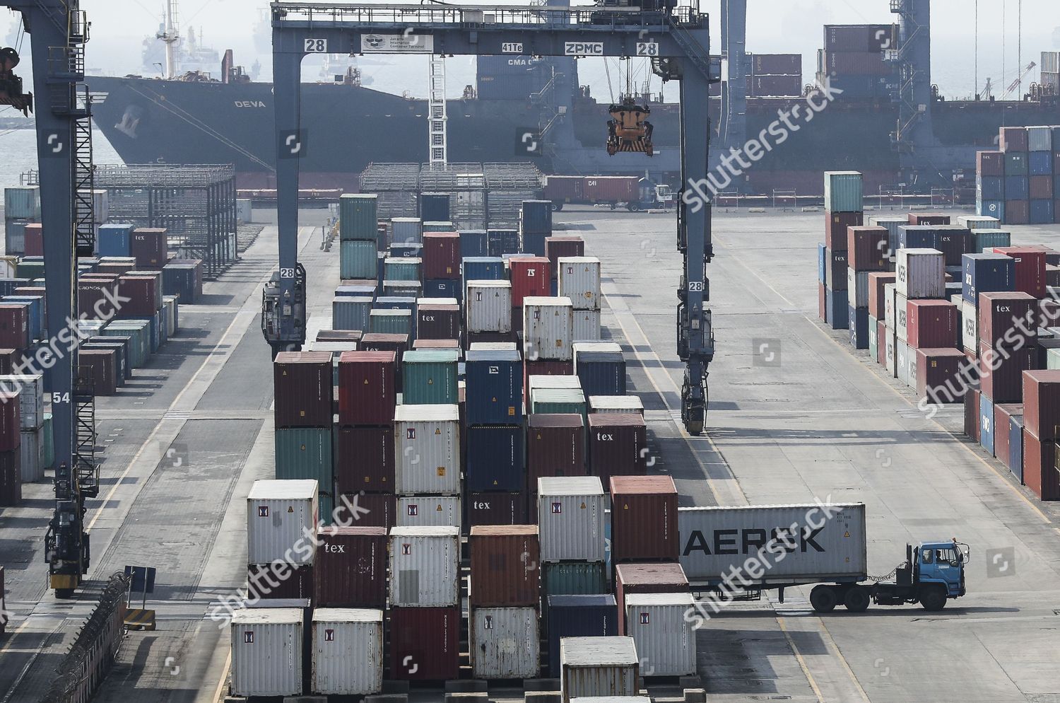 General View Jakarta International Container Terminal Editorial Stock ...