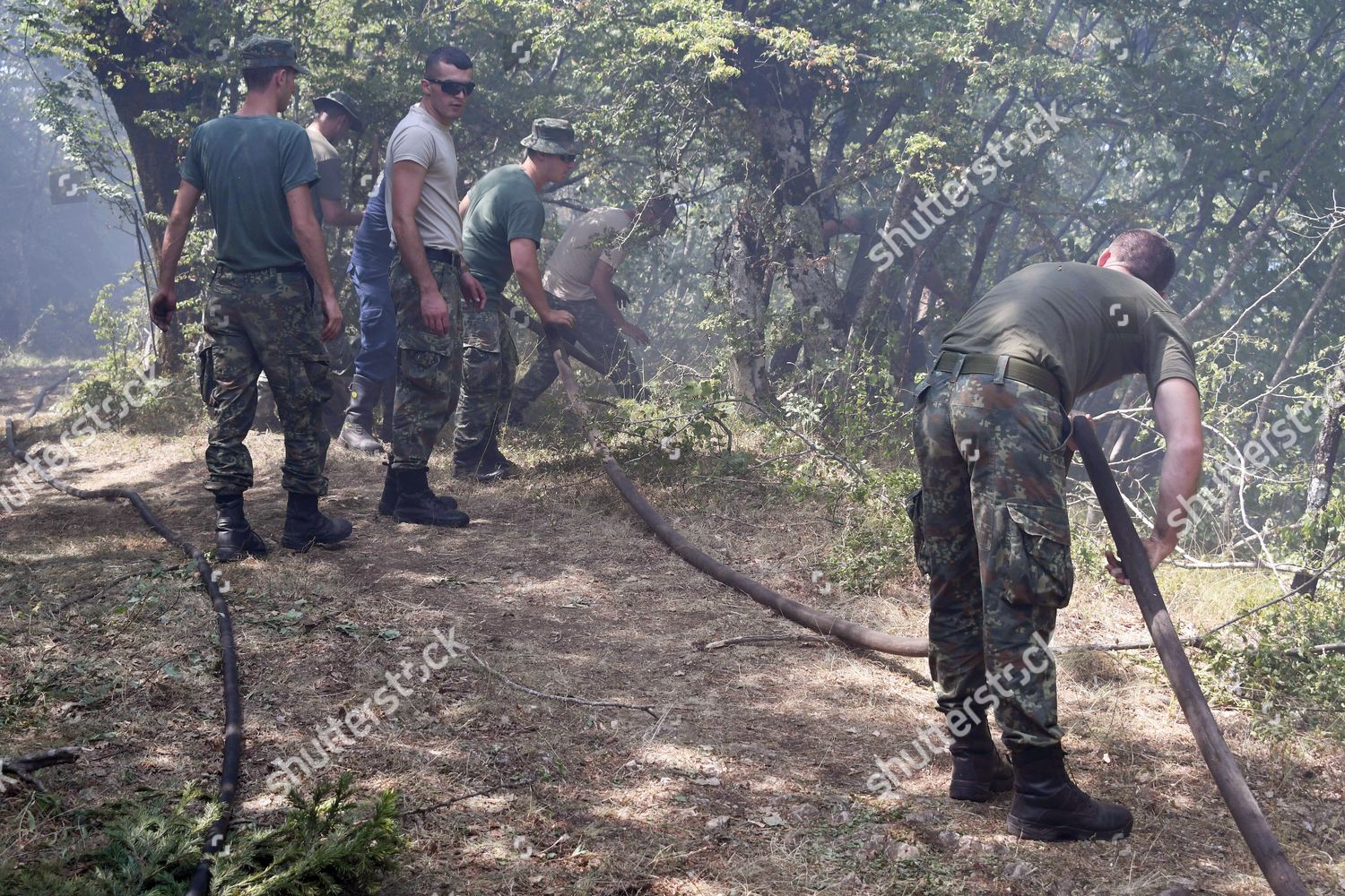 Albanian Soldiers Help Fighting Forest Fire Editorial Stock Photo ...