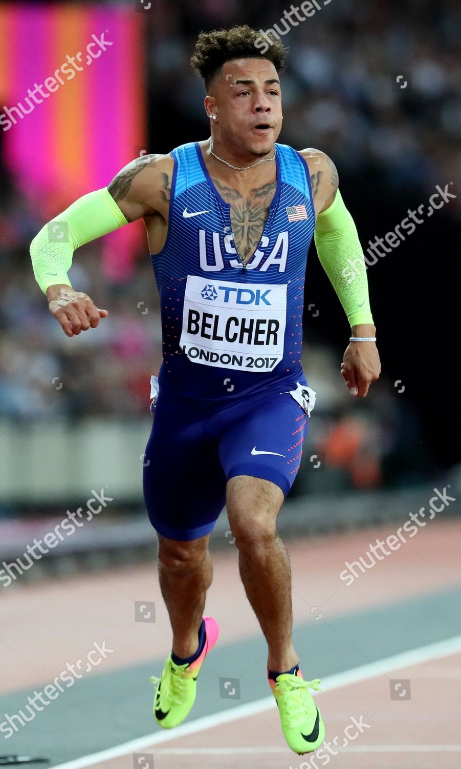 Christopher Belcher Usa Competes Mens 100m Editorial Stock Photo ...