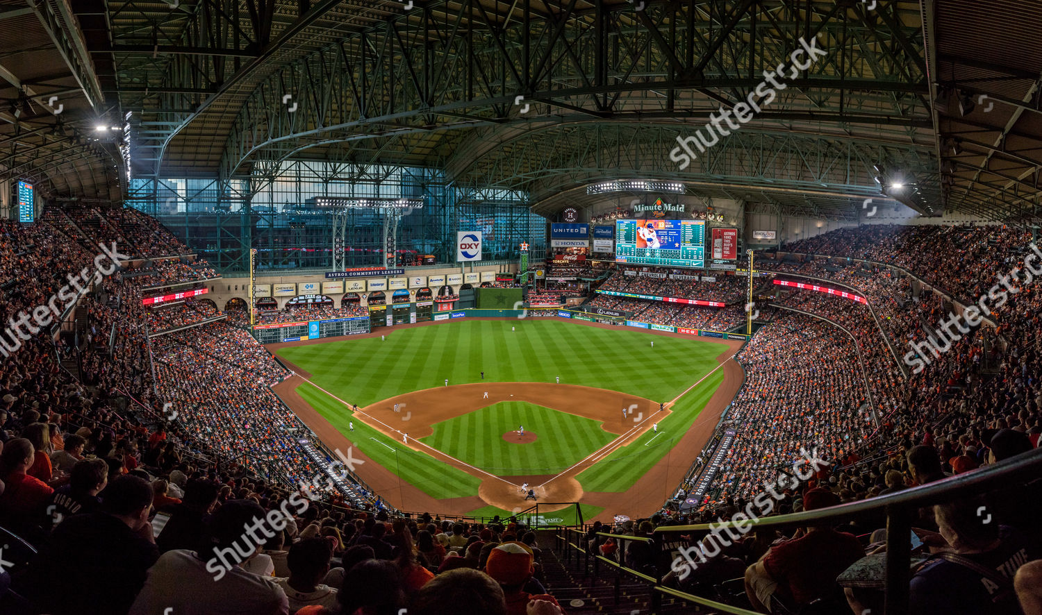 General View Minute Maid Park Roof Editorial Stock Photo - Stock Image ...