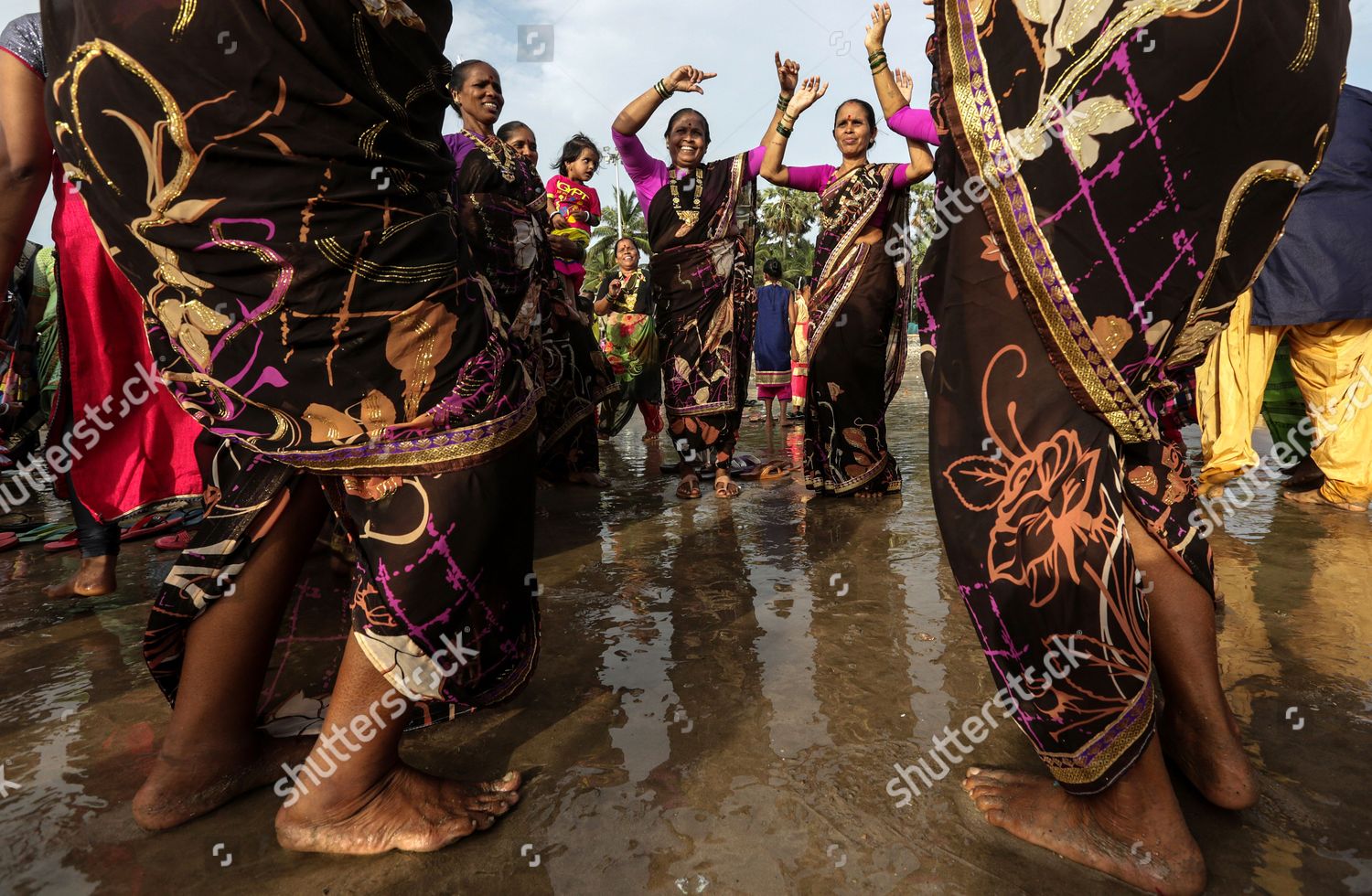 Indian Fisherwomen Koli Community Dances On Editorial Stock Photo ...