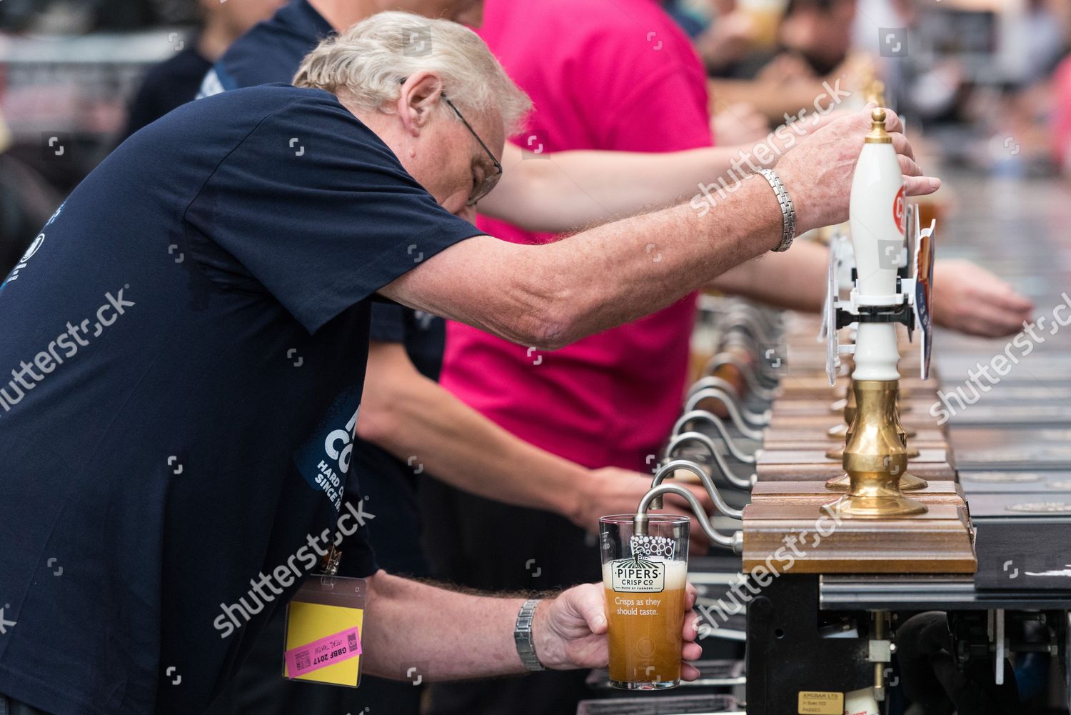 Beer Stall Staff Pulling Pint Pump Editorial Stock Photo - Stock Image ...