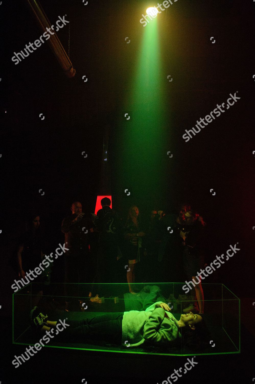 Visitor Lies Lit Neon Green Coffin Editorial Stock Photo - Stock Image ...