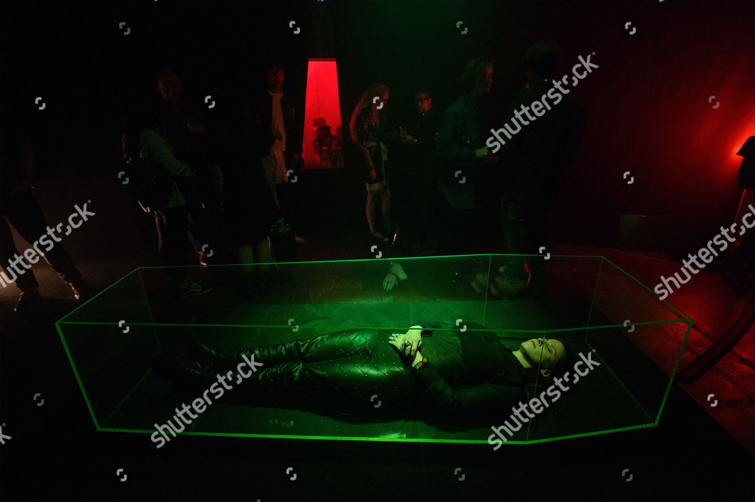 Visitor Lies Lit Neon Green Coffin Editorial Stock Photo - Stock Image ...