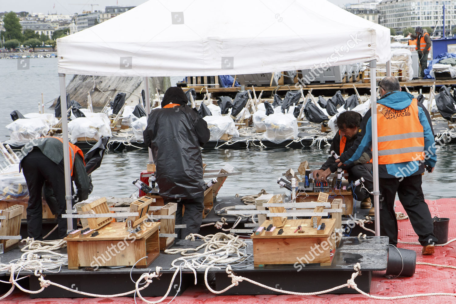 Pyrotechnicians Finish Preparing Fireworks One Day Editorial Stock ...