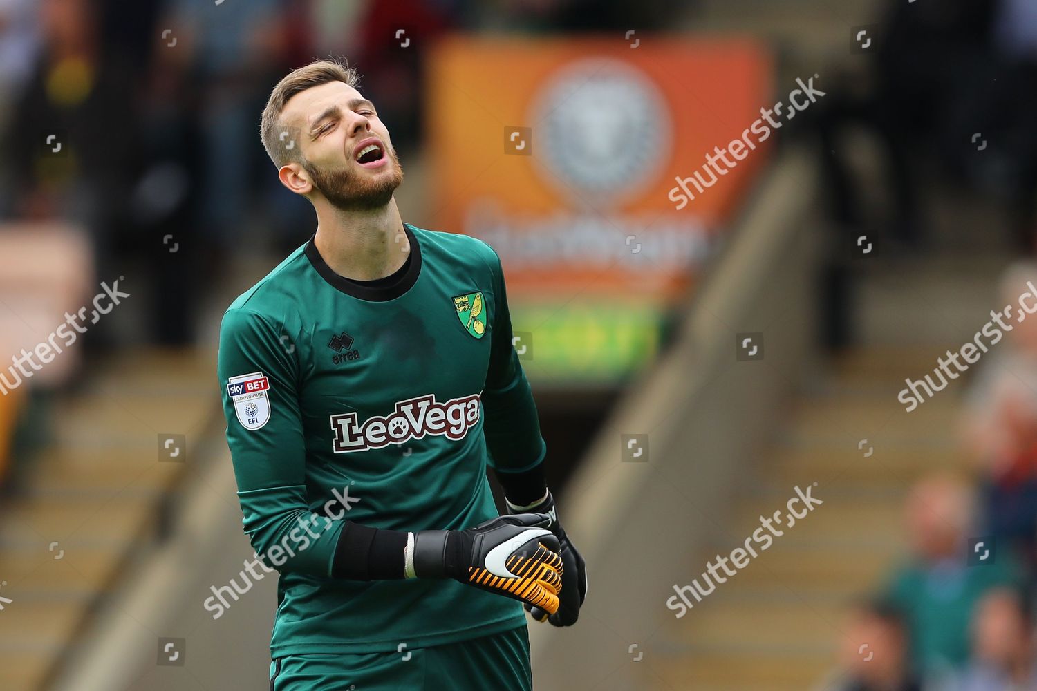 Angus Gunn Norwich City Shows His Editorial Stock Photo - Stock Image ...