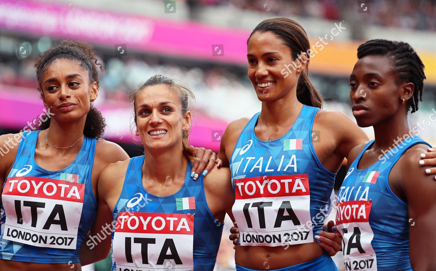 MEMBERS ITALIAN RELAY TEAM REACT AFTER Editorial Stock Photo - Stock ...