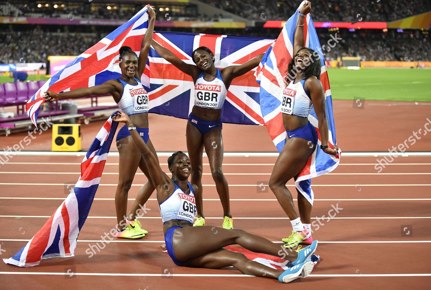 British Relay Celebrates After Placing Second Editorial Stock Photo ...