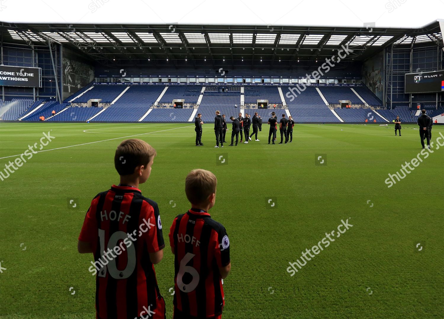 Bournemouth Mascots Watch Players Inspect Pitch Editorial Stock Photo ...