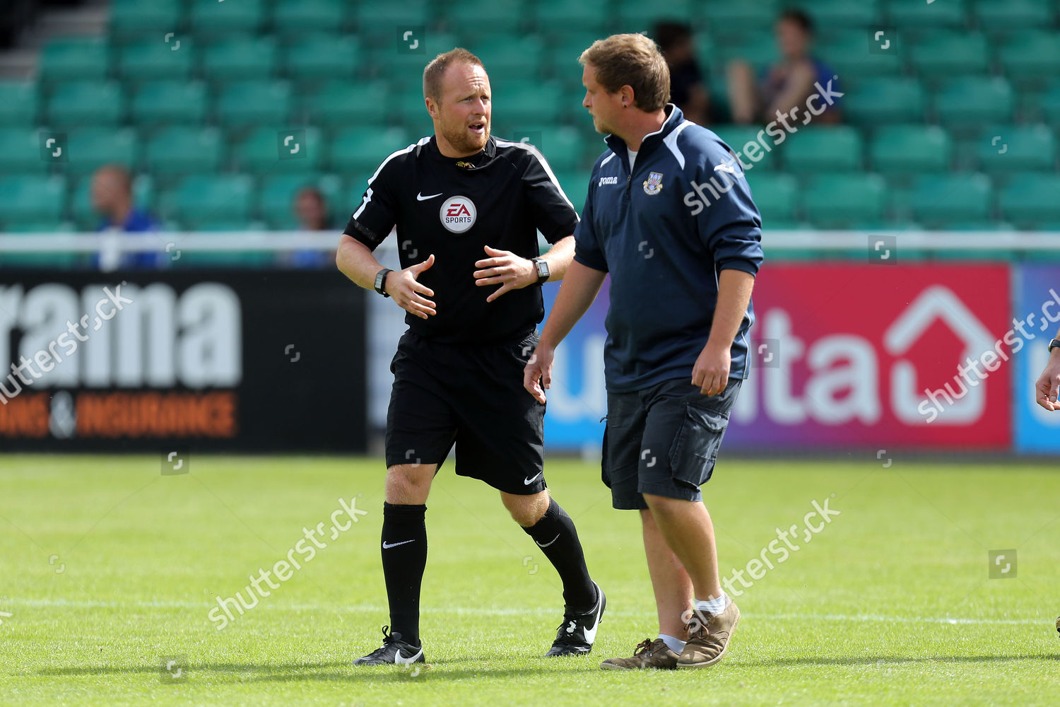 Referee David Rock Speaks Groundsman About Editorial Stock Photo ...
