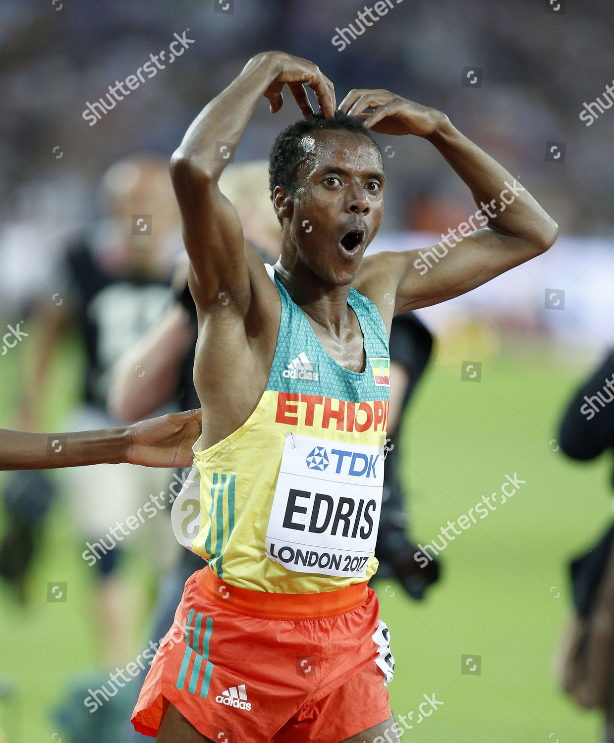 Muktar Edris Ethiopia Celebrates After Winning Editorial Stock Photo ...