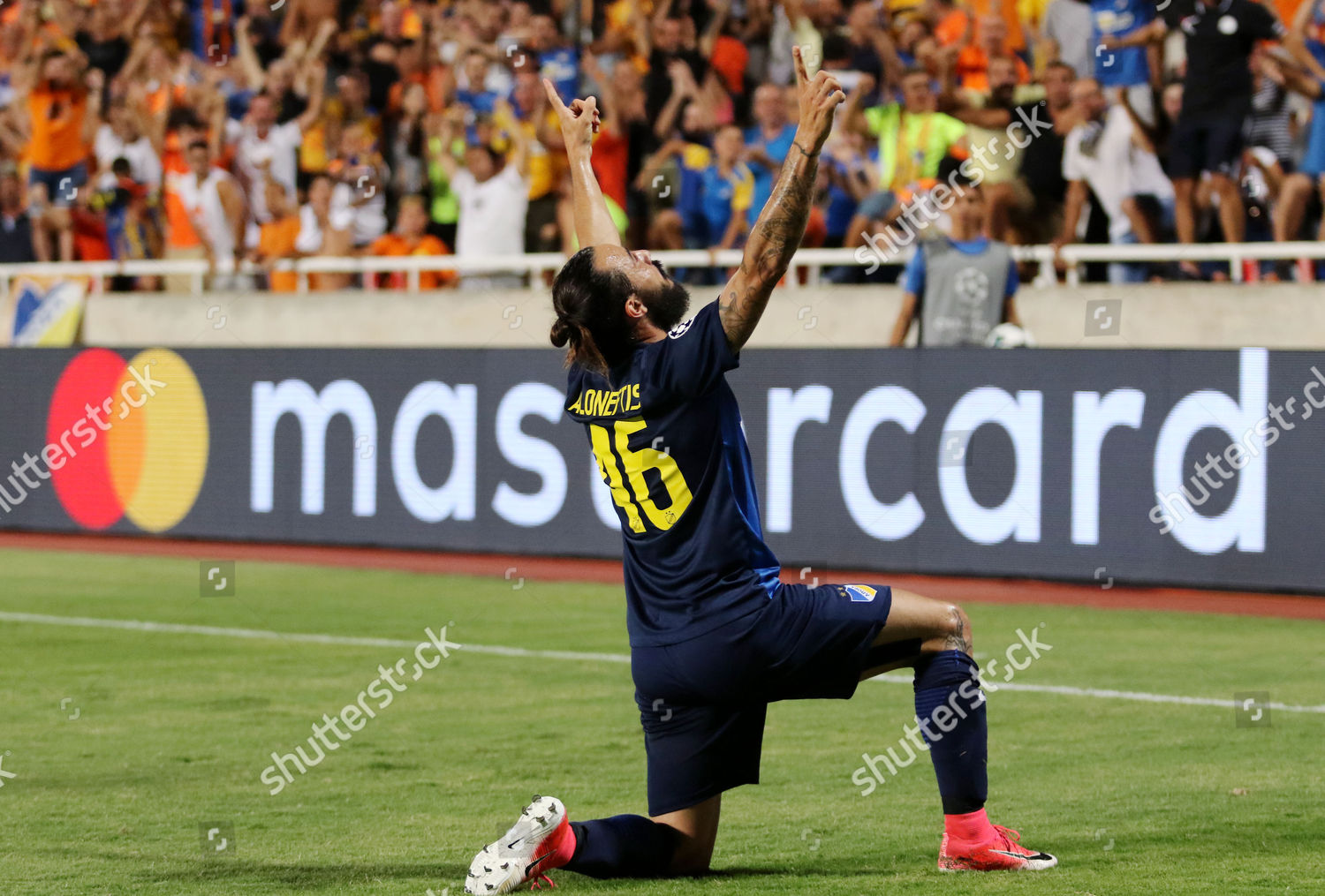Apoels Stathis Aloneftis Celebrates After Scoring Editorial Stock Photo ...