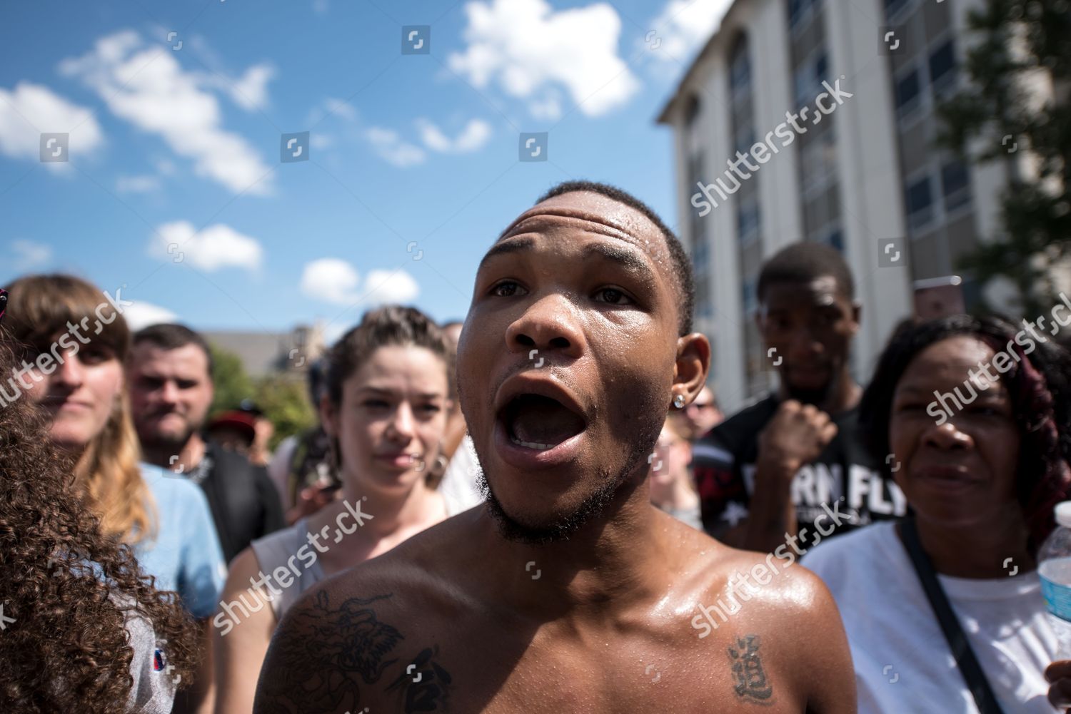 Counter Protestor Caneron Elee Harrison Speaks Editorial Stock Photo ...