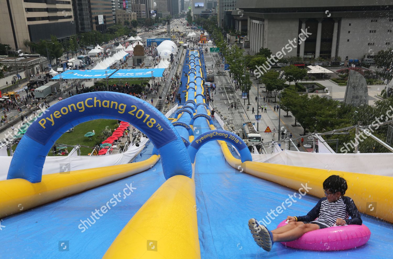 Participant Slides On Water Sloop During Editorial Stock Photo - Stock ...