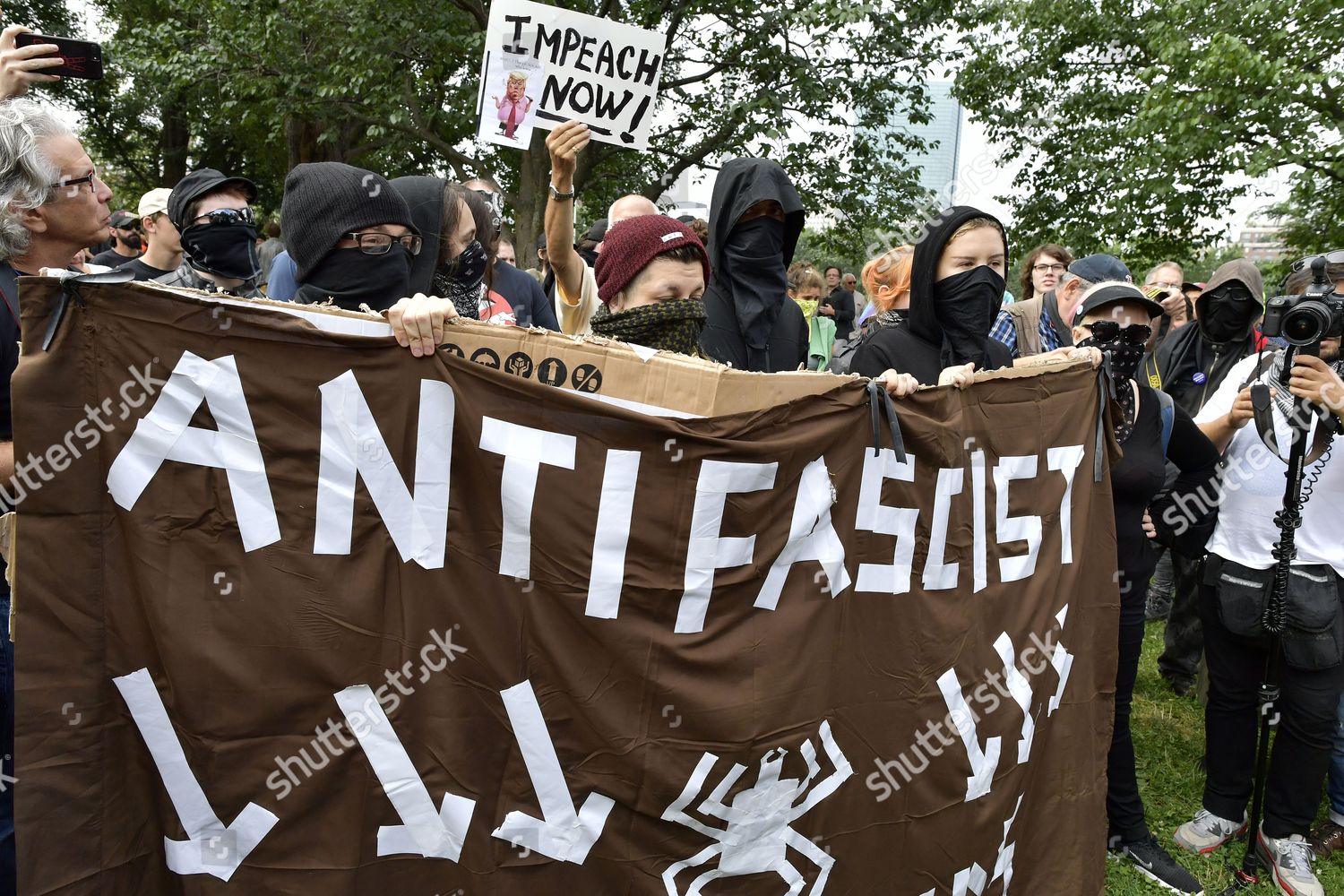 Antifa Members Antifascist Protesters Editorial Stock Photo - Stock ...