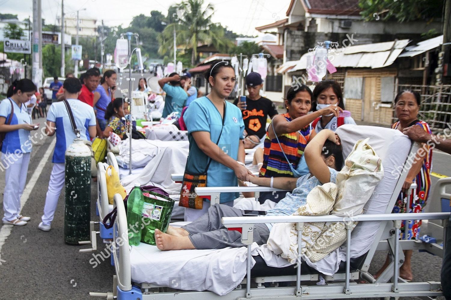 People Treated Outside Evacuation Center After Editorial Stock Photo ...