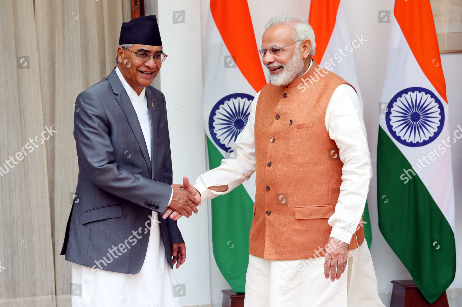 Narendra Modi Sher Bahadur Deuba Editorial Stock Photo - Stock Image ...